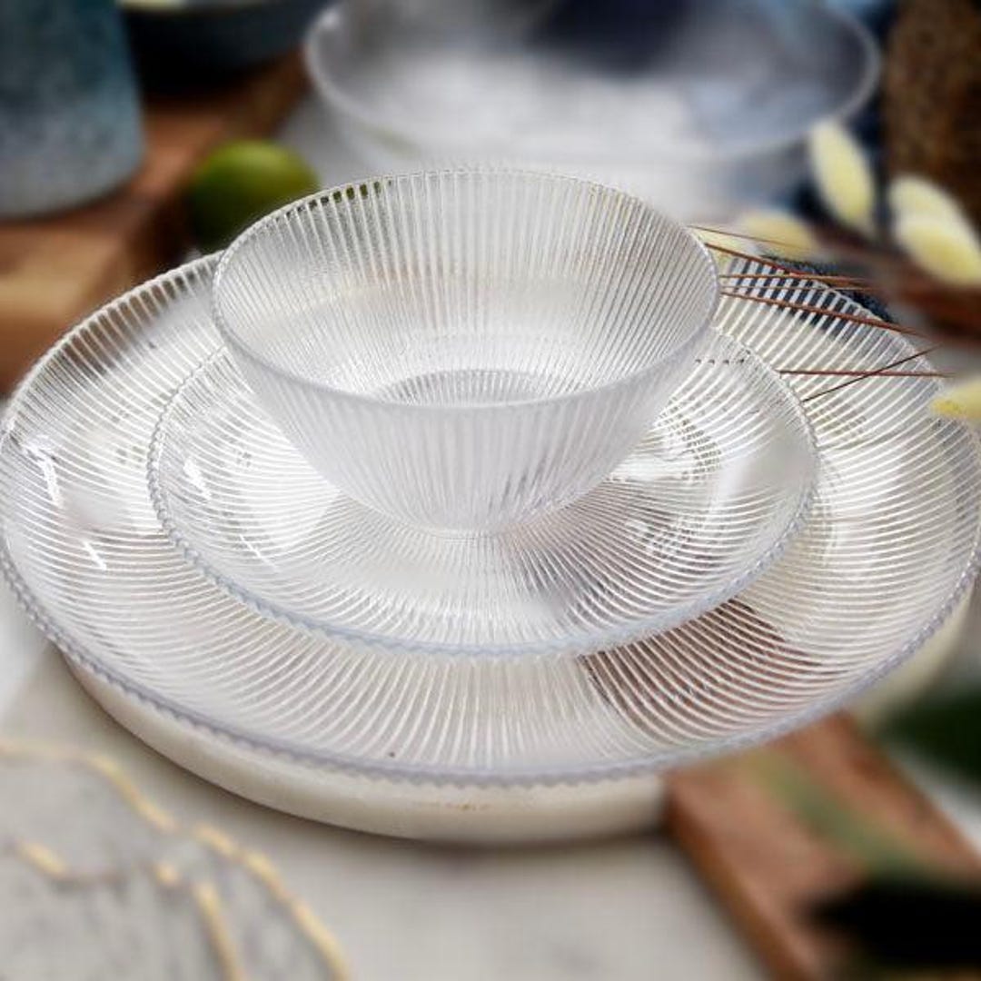Elegant Transparent Large Glass Plate - Etsy
