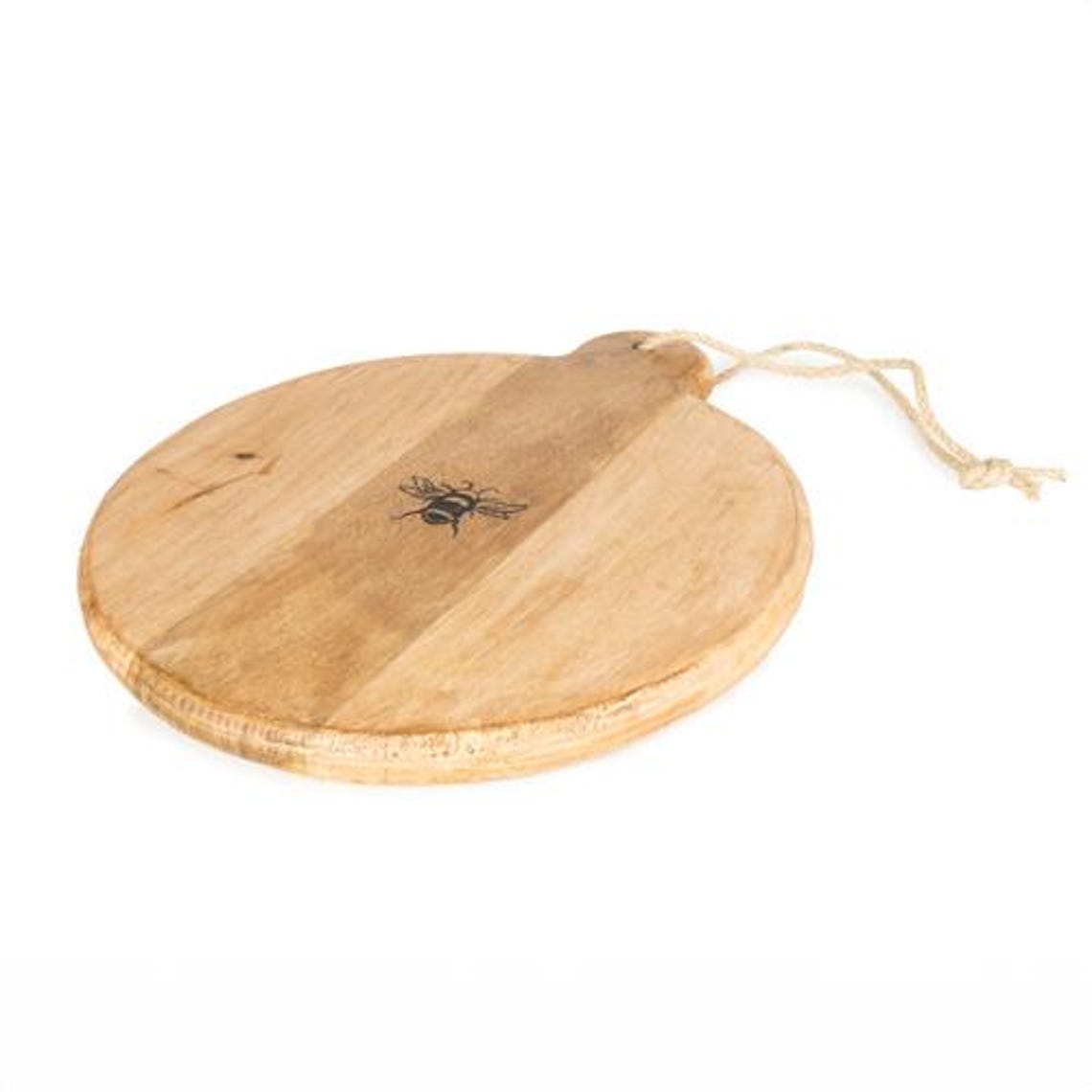 Round Wooden Chopping Board With Bee Detail - Etsy UK