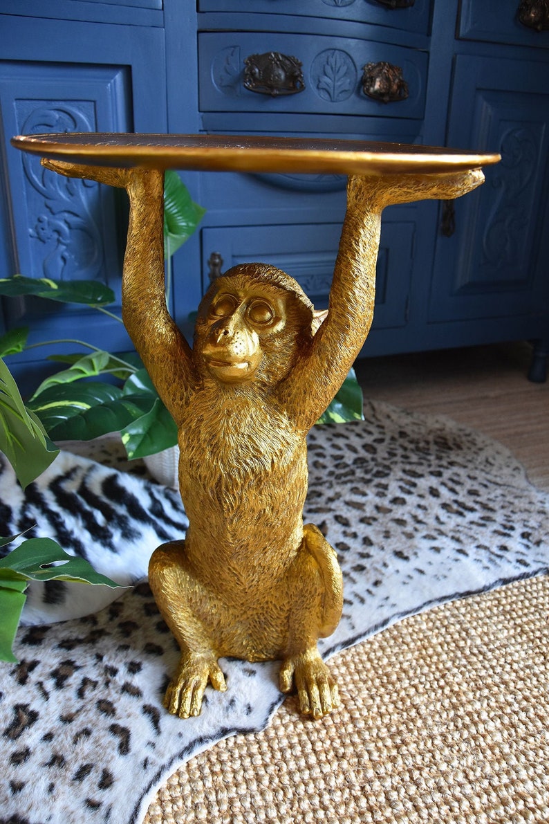 Beautiful Art Deco Gold monkey Table EU Delivery | Etsy