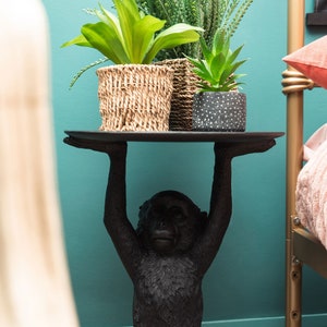Matte Black Monkey Side Table - Etsy
