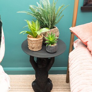 Matte Black Monkey Side Table - Etsy