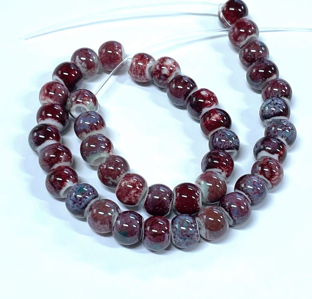 1 Strand (40pcs) of Dark Red Mixed Ceramic Beads 6mm(no.cm32-421a) - Etsy