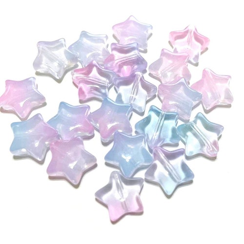 20pcs of Clear Star Glass Beads Transparent Star Bead | Etsy