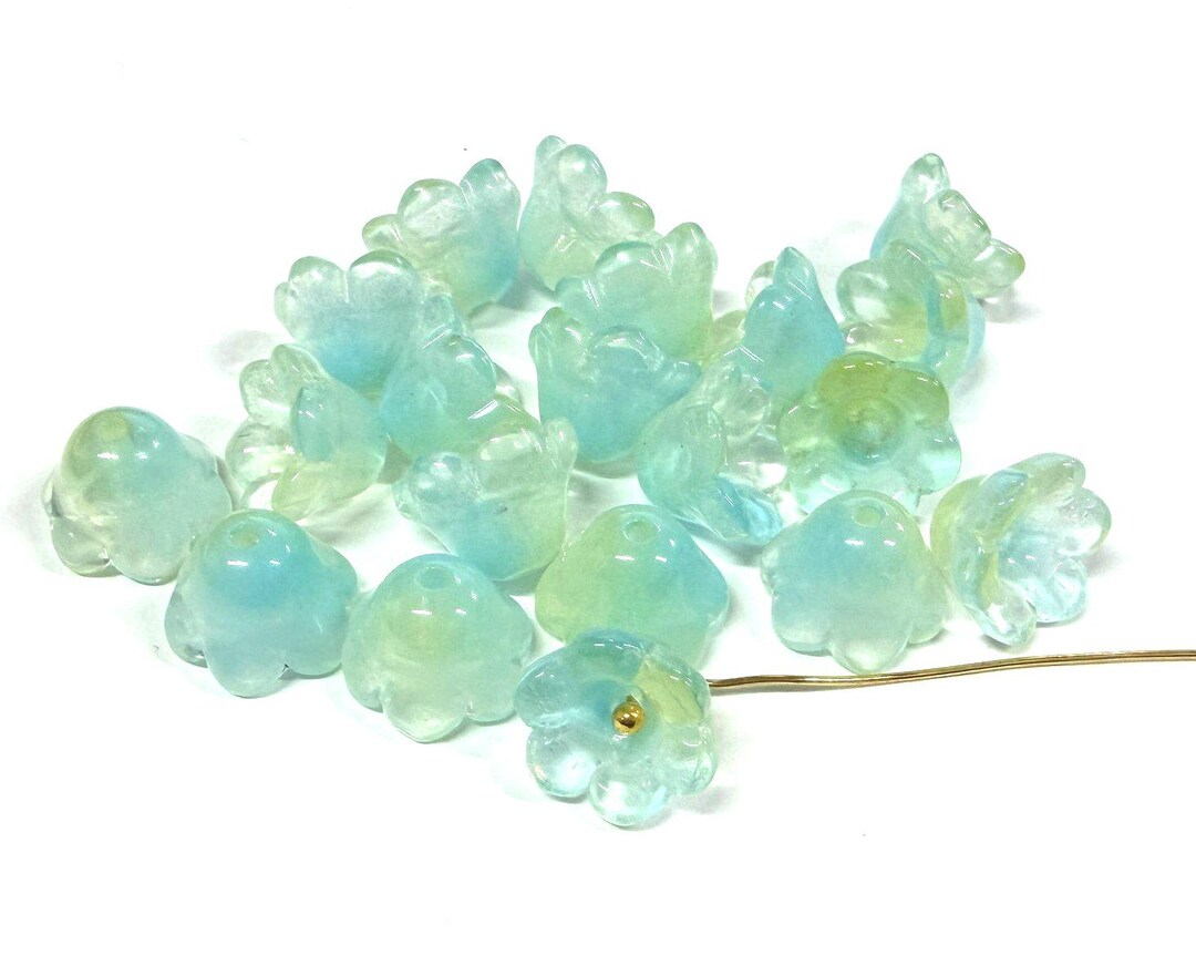20pcs of Blue Gradient Bell Flower Glass Beads 12x7mm(no.fl63-1137b) - Etsy