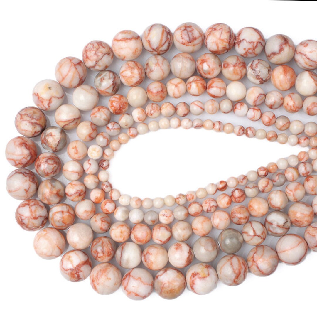 1 Strand of Natural Redline Jasper Round Stone Beads 4mm 6mm 8mm(gmrn ...