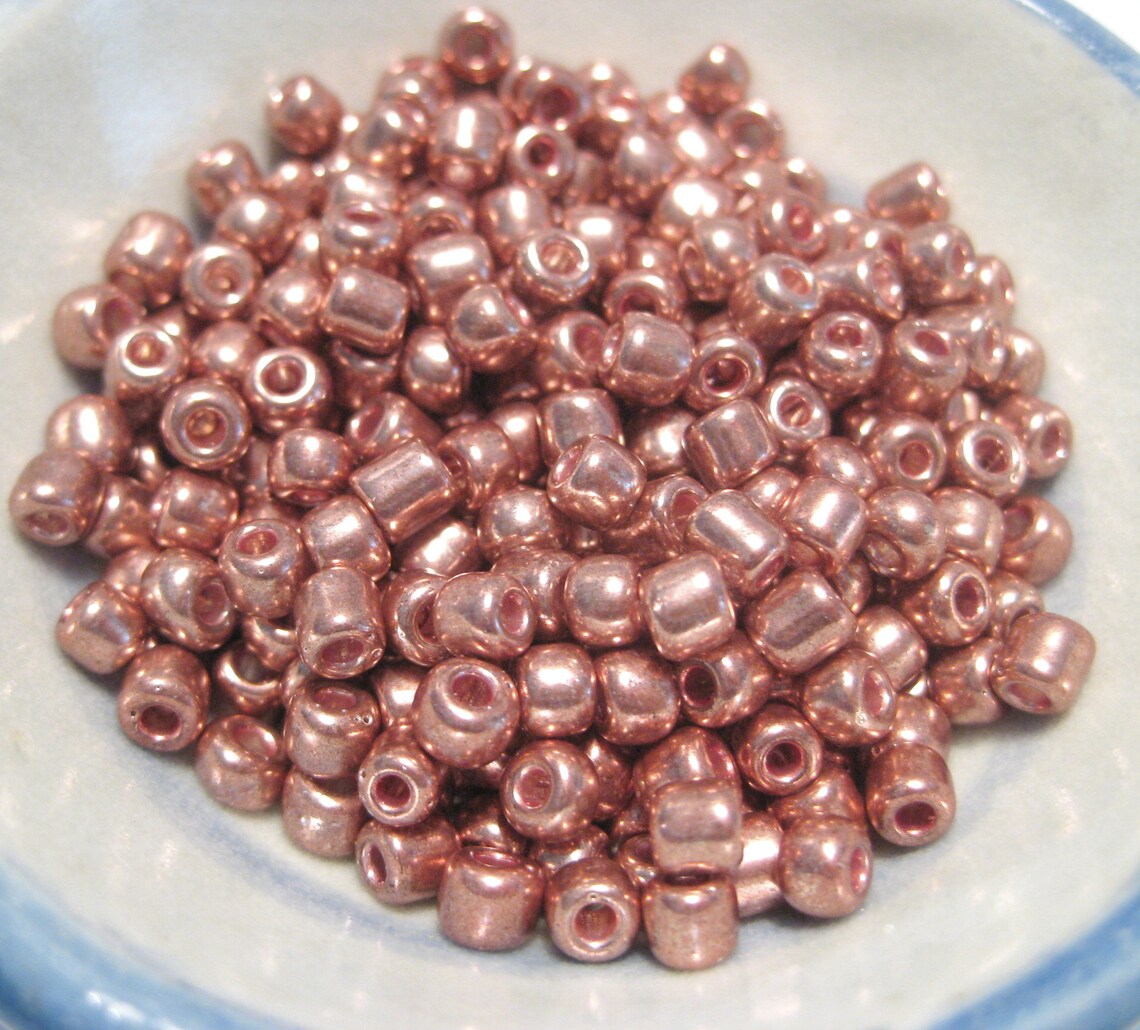 20g Metallic Plated Rose Gold Seed Beads 6/0 Glass Seed Beads - Etsy UK