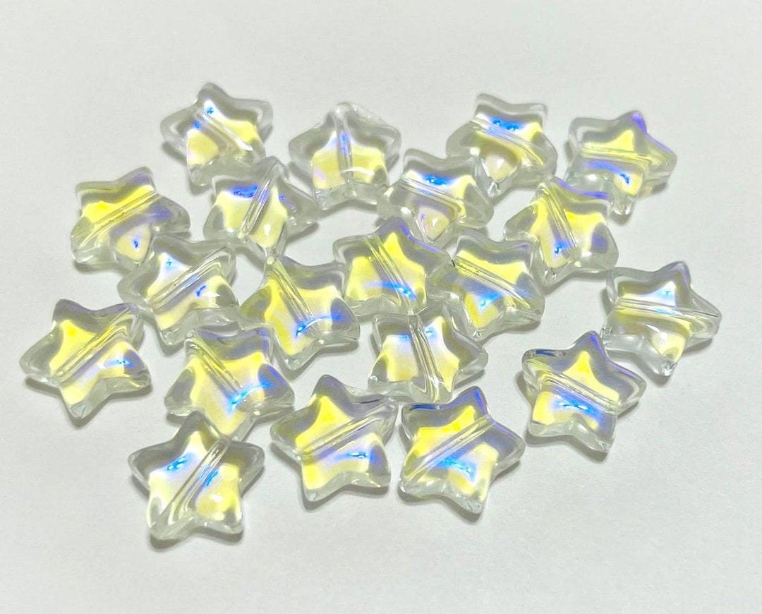 20pcs of Clear AB Star Glass Beads Translucent Star Bead 10mm(no.st2 ...