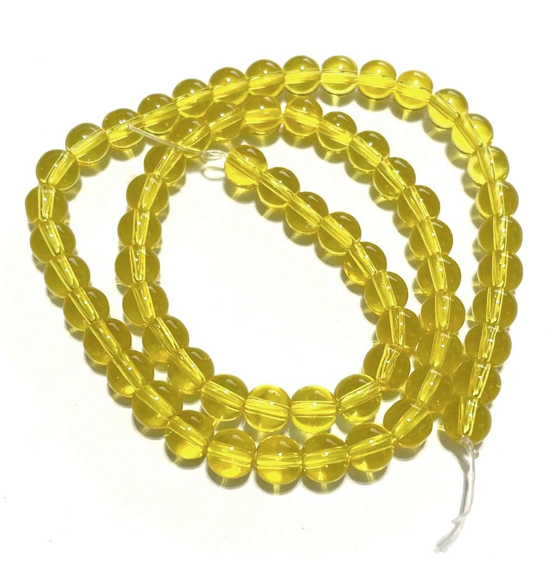 1 Strand of Yellow Smooth Round Glass Beads 6mm(no.smrd466-1774) - Etsy