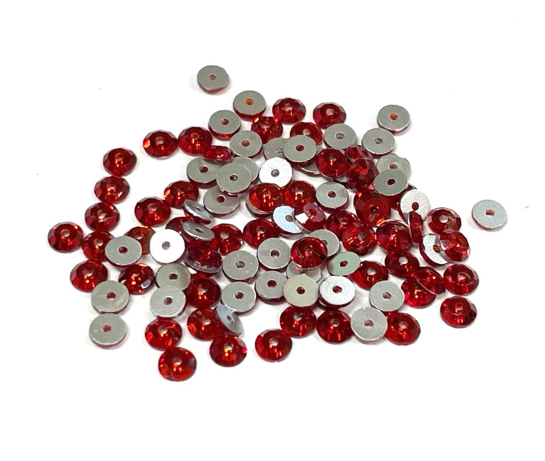 100pcs of Dark Red Sew on Rhinestones Flat Back Sew on Rhinestones ...