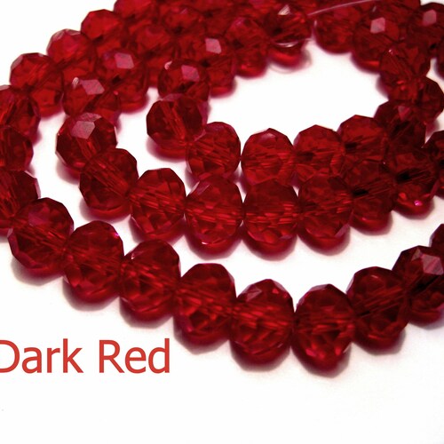 20 Dark Red Glass Beads 8mm Wholesale Faceted Crystal Glass - Etsy