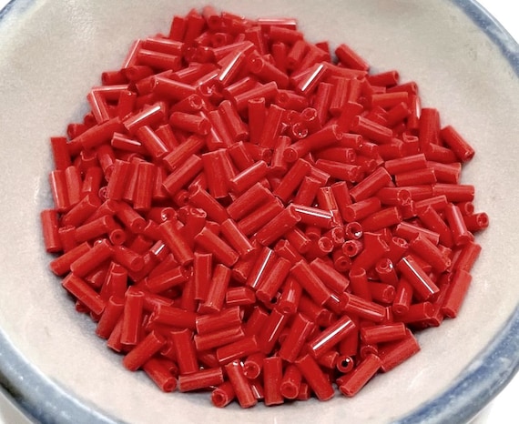 20 Grams Opaque Red Bugle Beads 4.5mmno.bst28 | Etsy