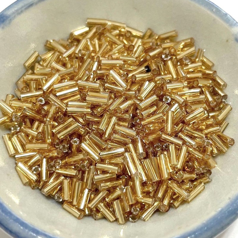 Gold Bugle Beads - Etsy