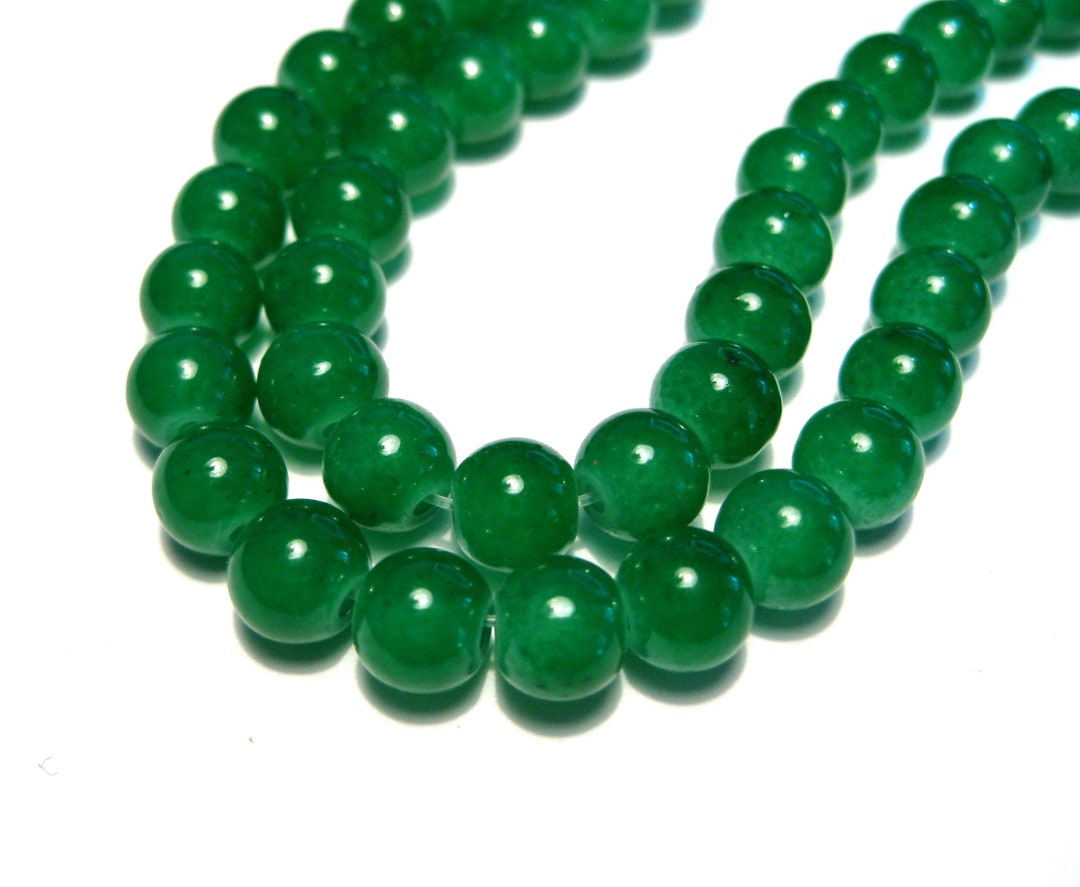 1 Strand Green Imitation Jade Glass Beads 6mm Round Glass Beads(no.gl11 ...