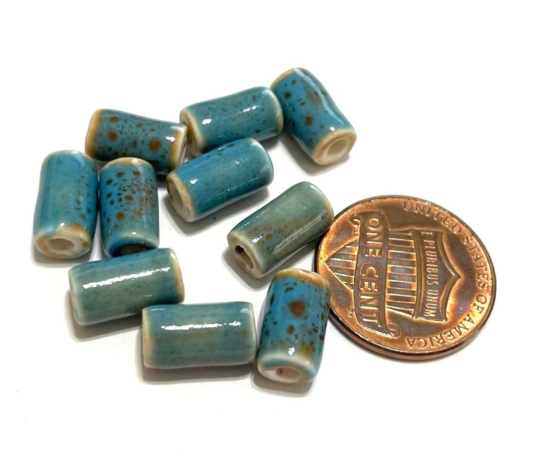 10 Blue Mixed Ceramic Tube Beads (10x6mm)(no.cld1-205) - Etsy
