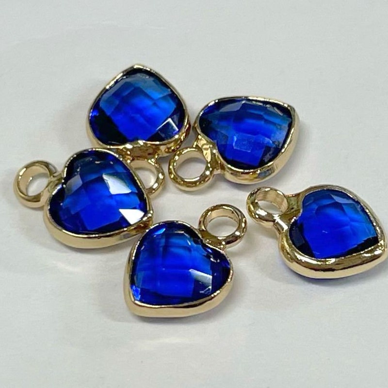 Rhinestone Heart Charm - Etsy