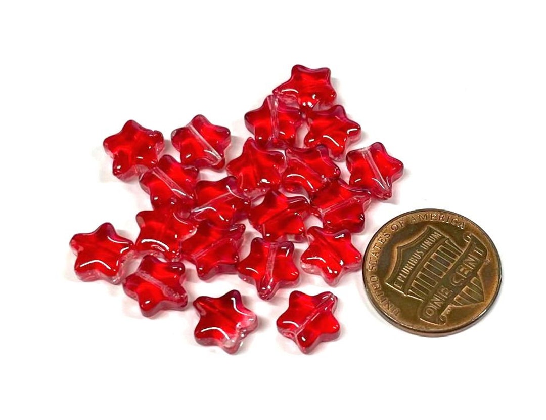 20pcs of Red Translucent Star Beads 8mm (no.st19-1042) - Etsy