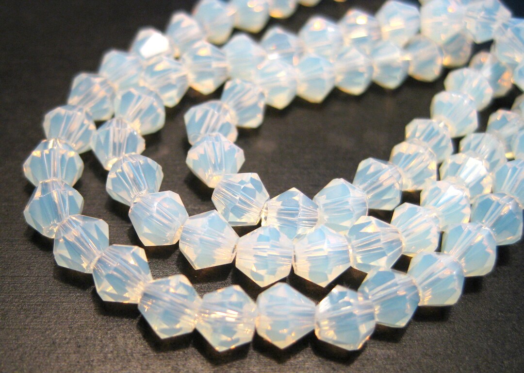 1 Strand of Opal White Bicone Glass Beads 8mm(n0.bc109-3284) - Etsy