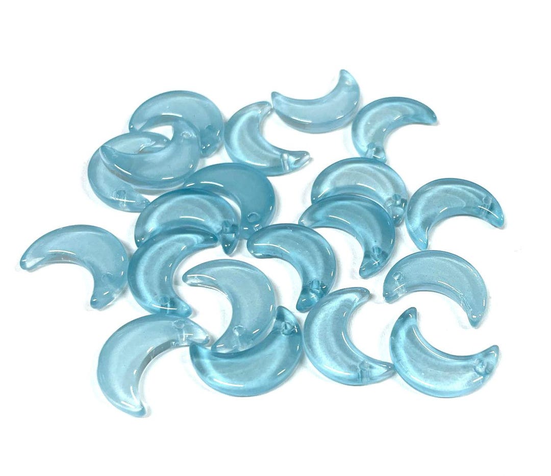 20pcs of Blue Crescent Moon Glass Beads (no.mn13-1585) - Etsy