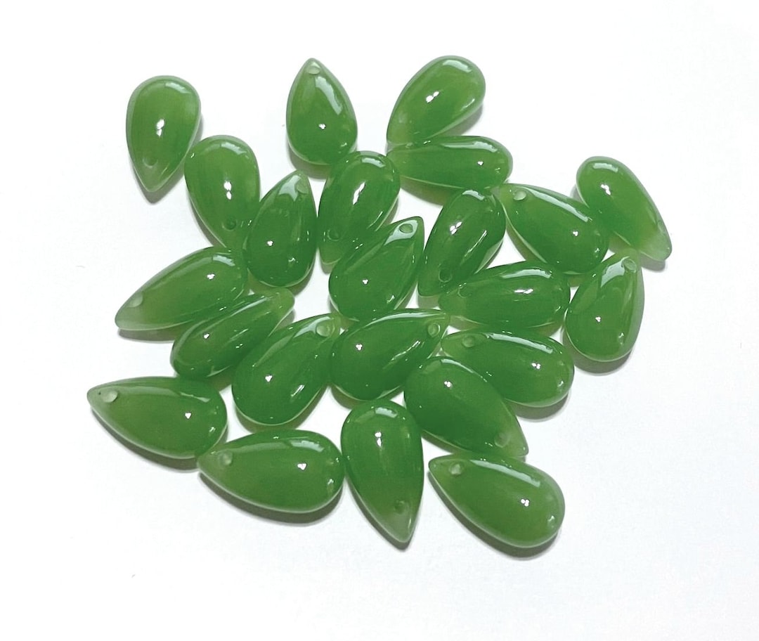 20pcs of Imitation Jade Green Teardrop Beads 13mm(no.9-2065) - Etsy