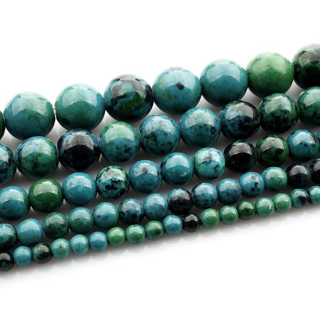 1 Strand of Green Phoenix Stone Round Natural Stone Beads - Etsy
