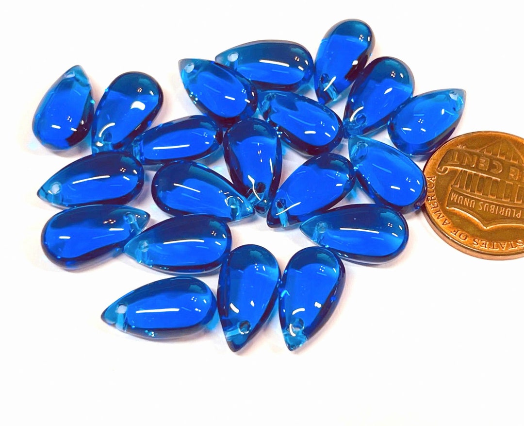 20pcs of Transparent Blue Teardrop Beads 13mmno.25-2841 - Etsy