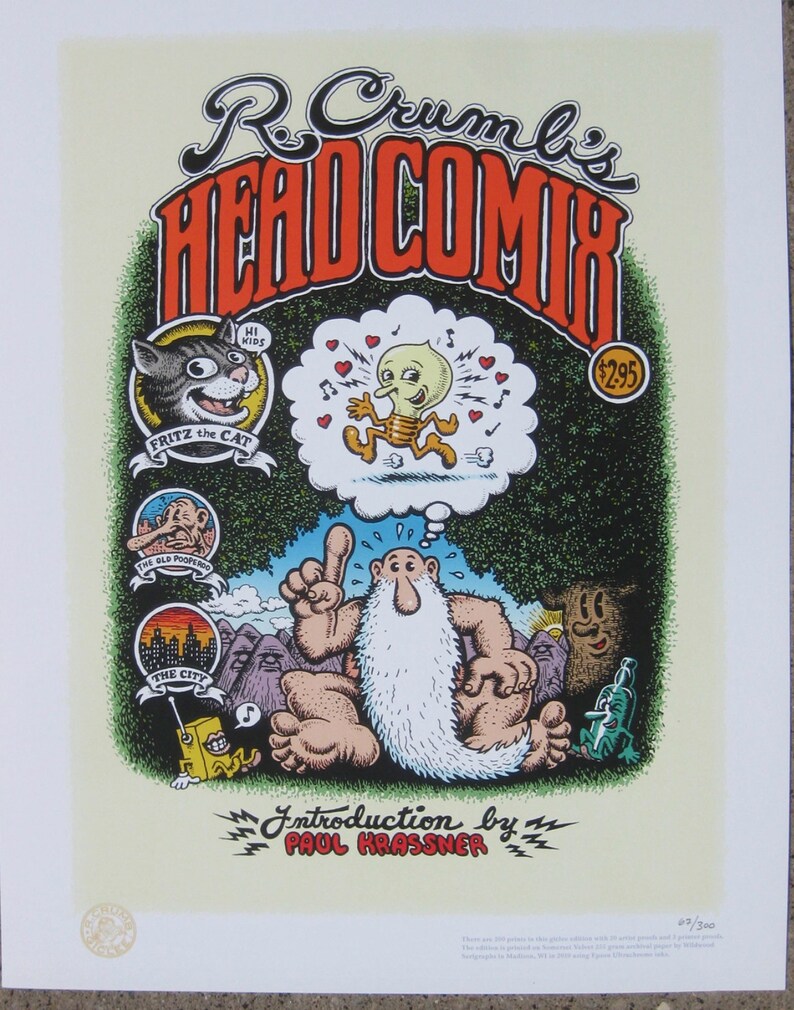Head Comix Giclee Print / Underground Comics / Comix by Rcrumb / Robert ...