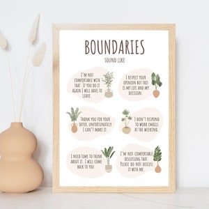Boundaries Poster Plant Classroom Decor School Counselor - Etsy