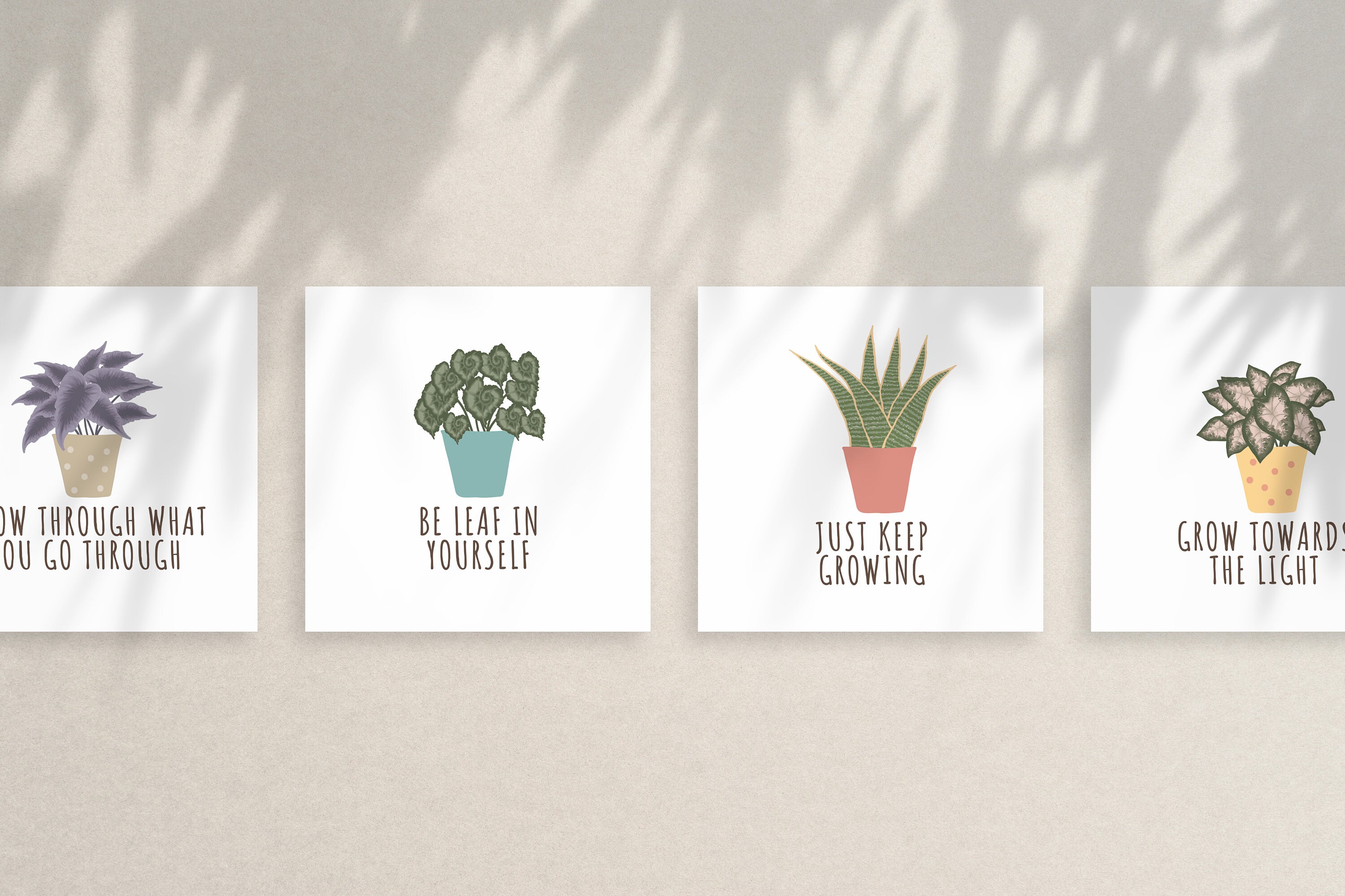 Plant Themed Decor Set Growth Mindset Poster Plant Parent - Etsy