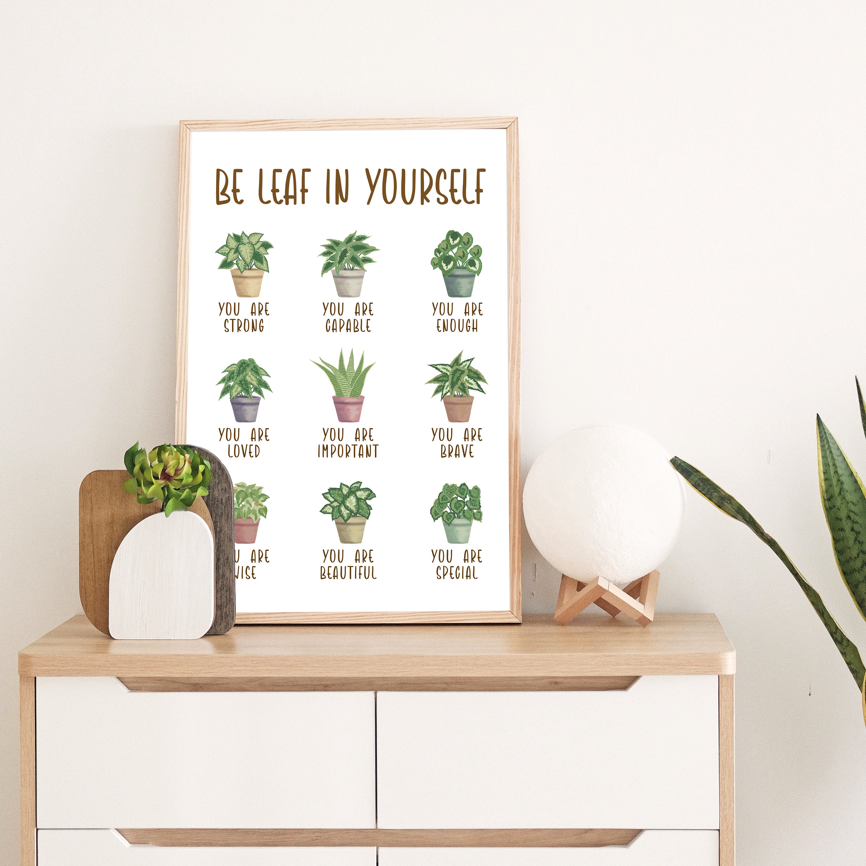 Positive Affirmations Print Mental Health Wall Art for Plant - Etsy