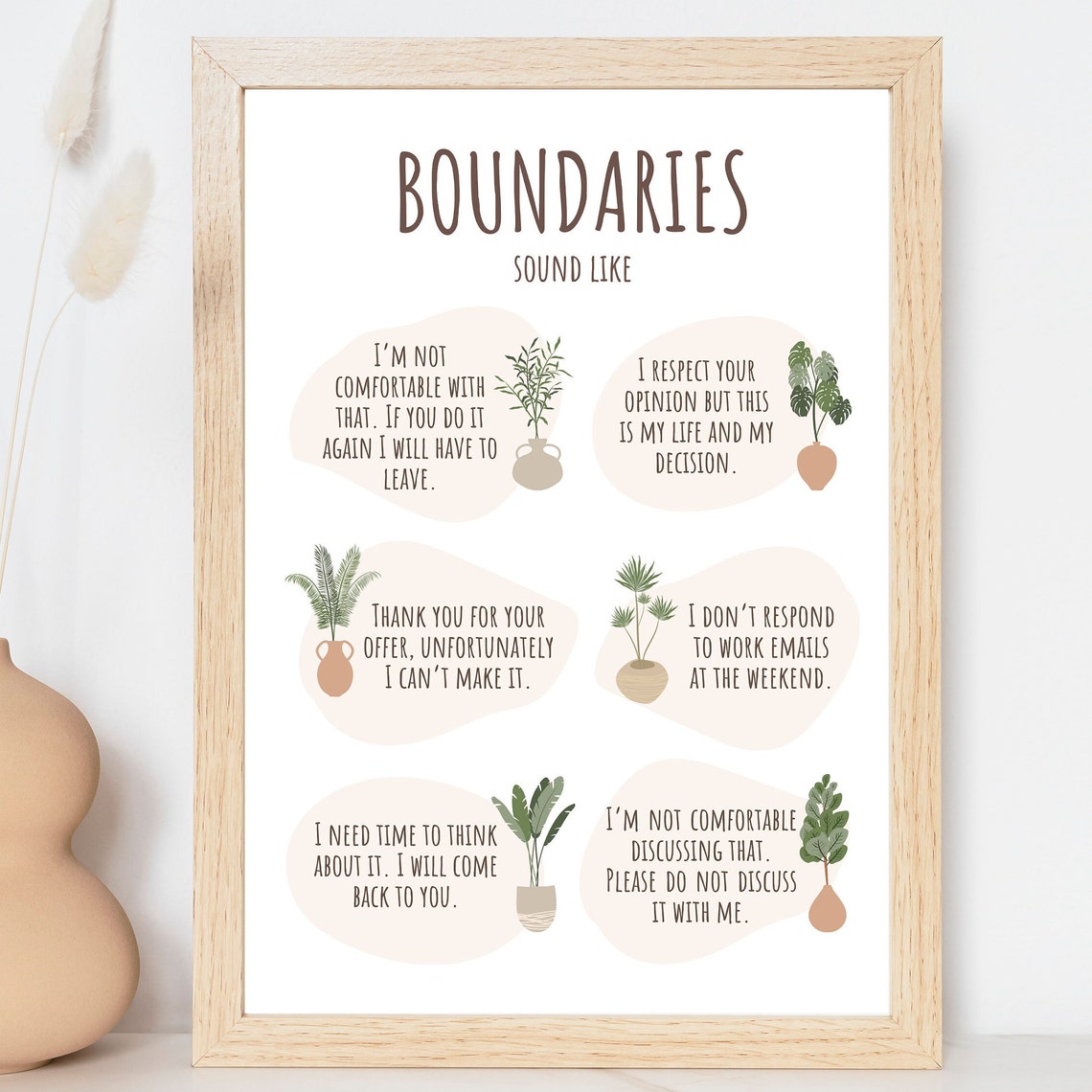 Boundaries Poster Plant Classroom Decor School Counselor - Etsy