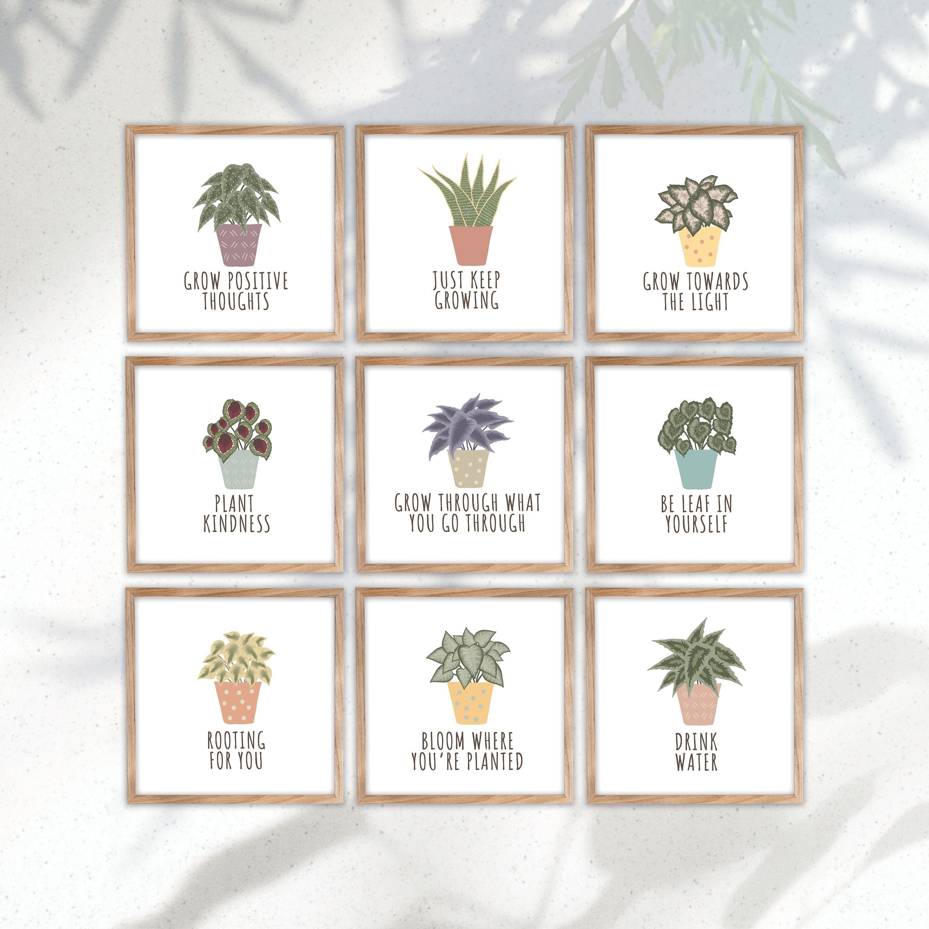 Plant Themed Decor Set Growth Mindset Poster Plant Parent - Etsy