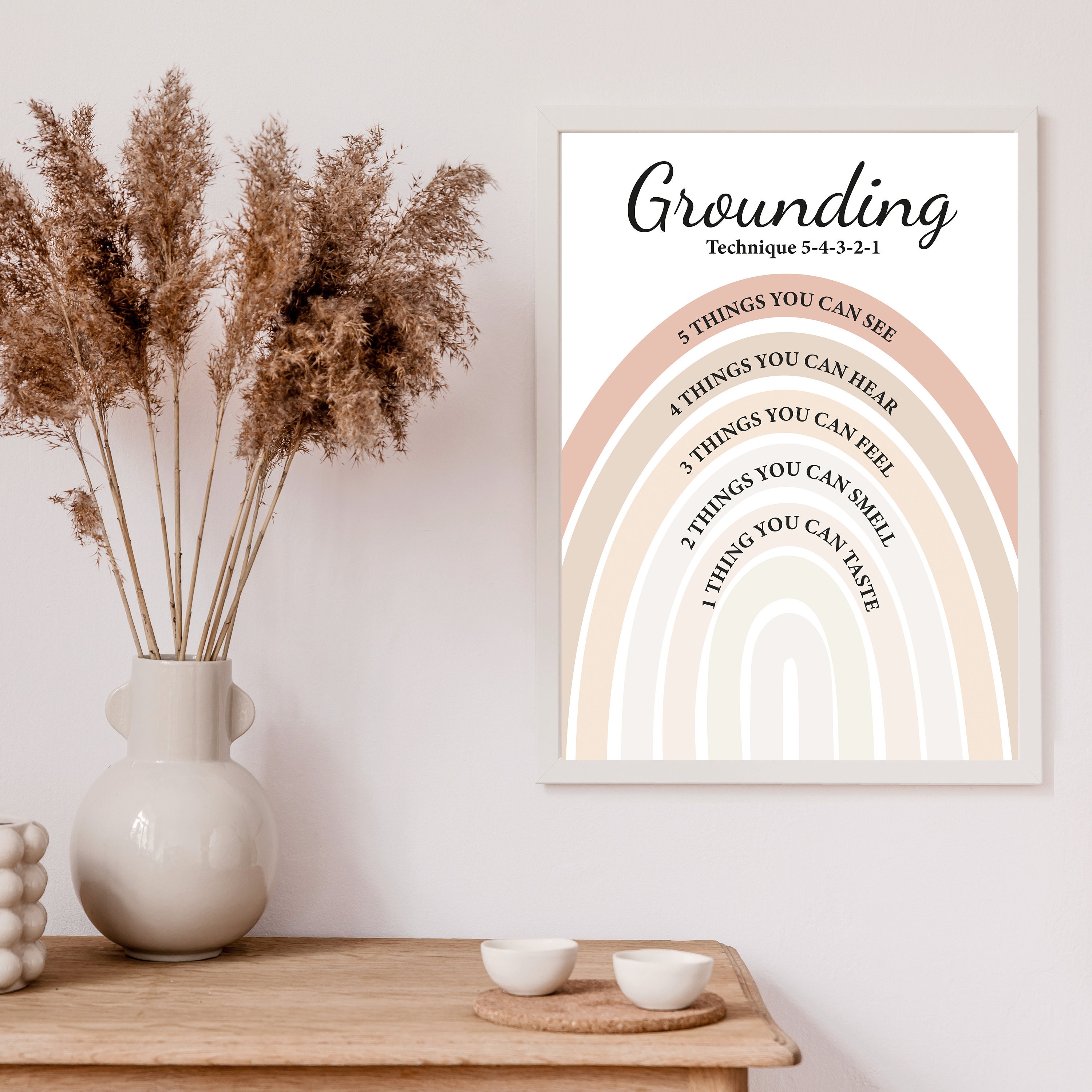 Grounding Technique Poster Mindfulness Poster Therapy Office - Etsy