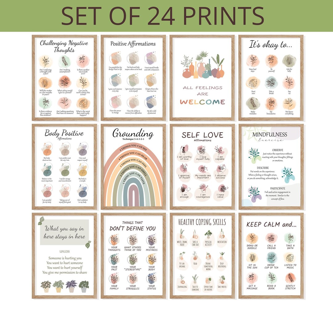 24 School Counseling Posters, Back to School, Boho Classroom Decor ...