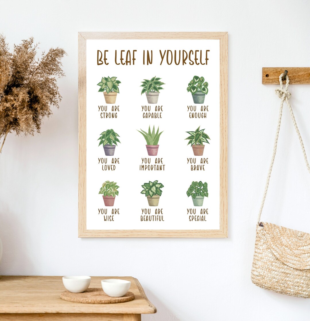 Positive Affirmations Print Mental Health Wall Art for Plant - Etsy