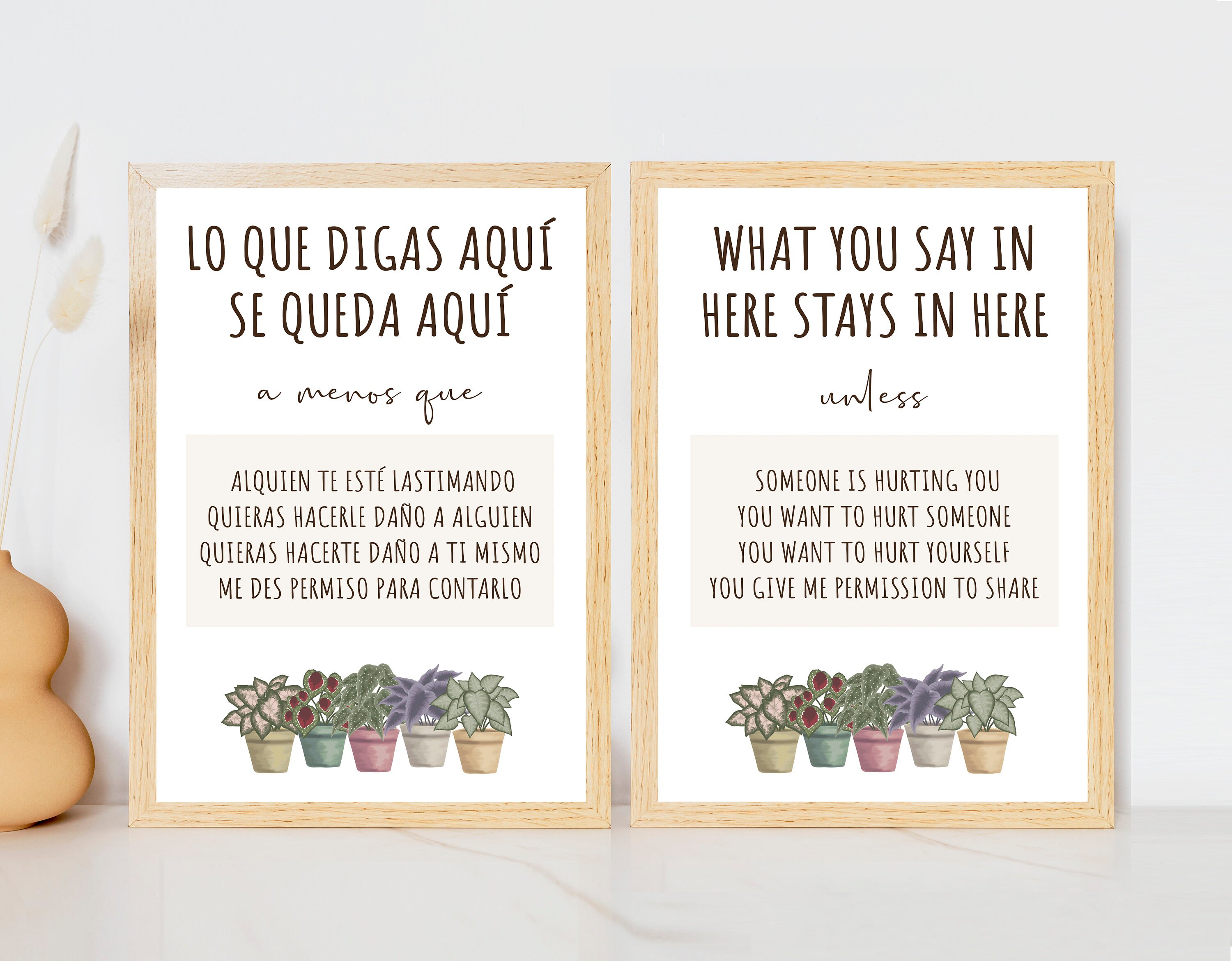 Spanish and English Confidentiality Agreement Poster, Therapy Office ...