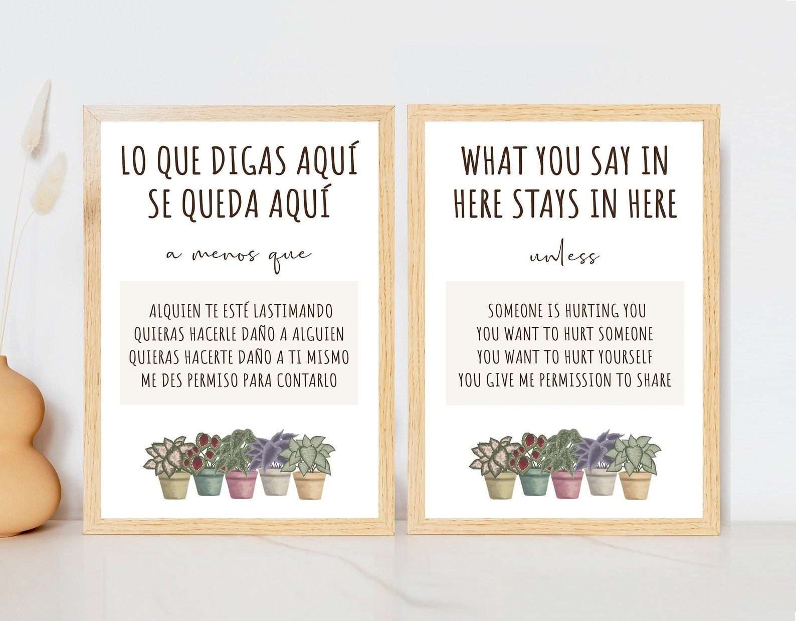 Spanish and English Confidentiality Agreement Poster, Therapy Office ...