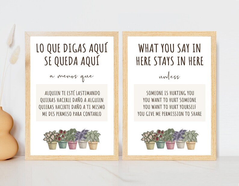 Spanish and English Confidentiality Agreement Poster, Therapy Office ...