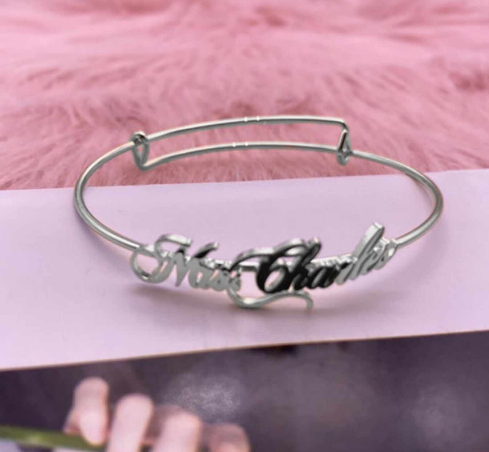 Custom Name Bangle Bracelet Name Bangle Wedding Gift - Etsy