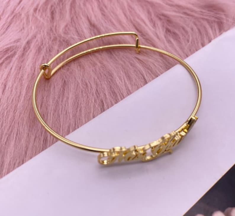 Custom Name Bangle Bracelet Name Bangle Wedding Gift - Etsy