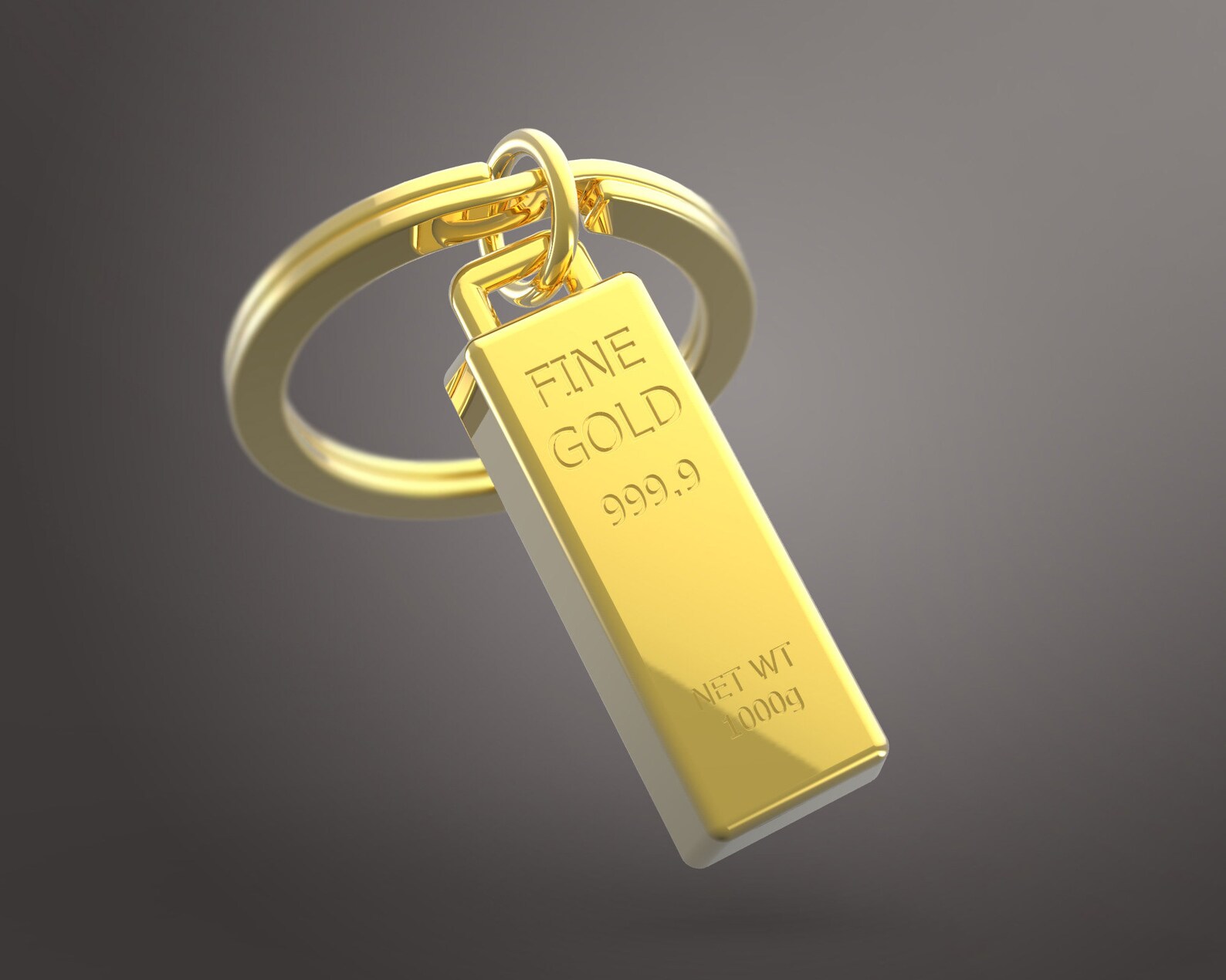 Metalmorphose 3D Gold Bar Keychain - Etsy