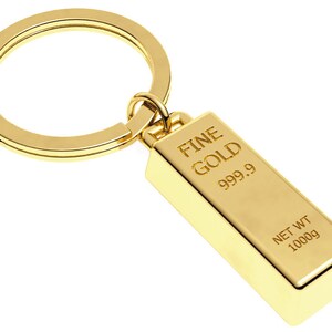 Metalmorphose 3D Gold Bar Keychain - Etsy
