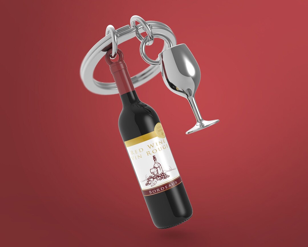 Metalmorphose 3D RED WINE KEYCHAIN - Etsy
