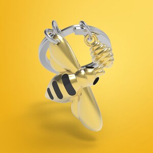 Metalmorphose 3D Honey Bee Keychain - Etsy