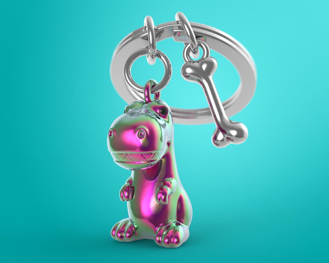Metalmorphose 3D TYRANNOSAURUS KEYRING (PEARL) - Etsy