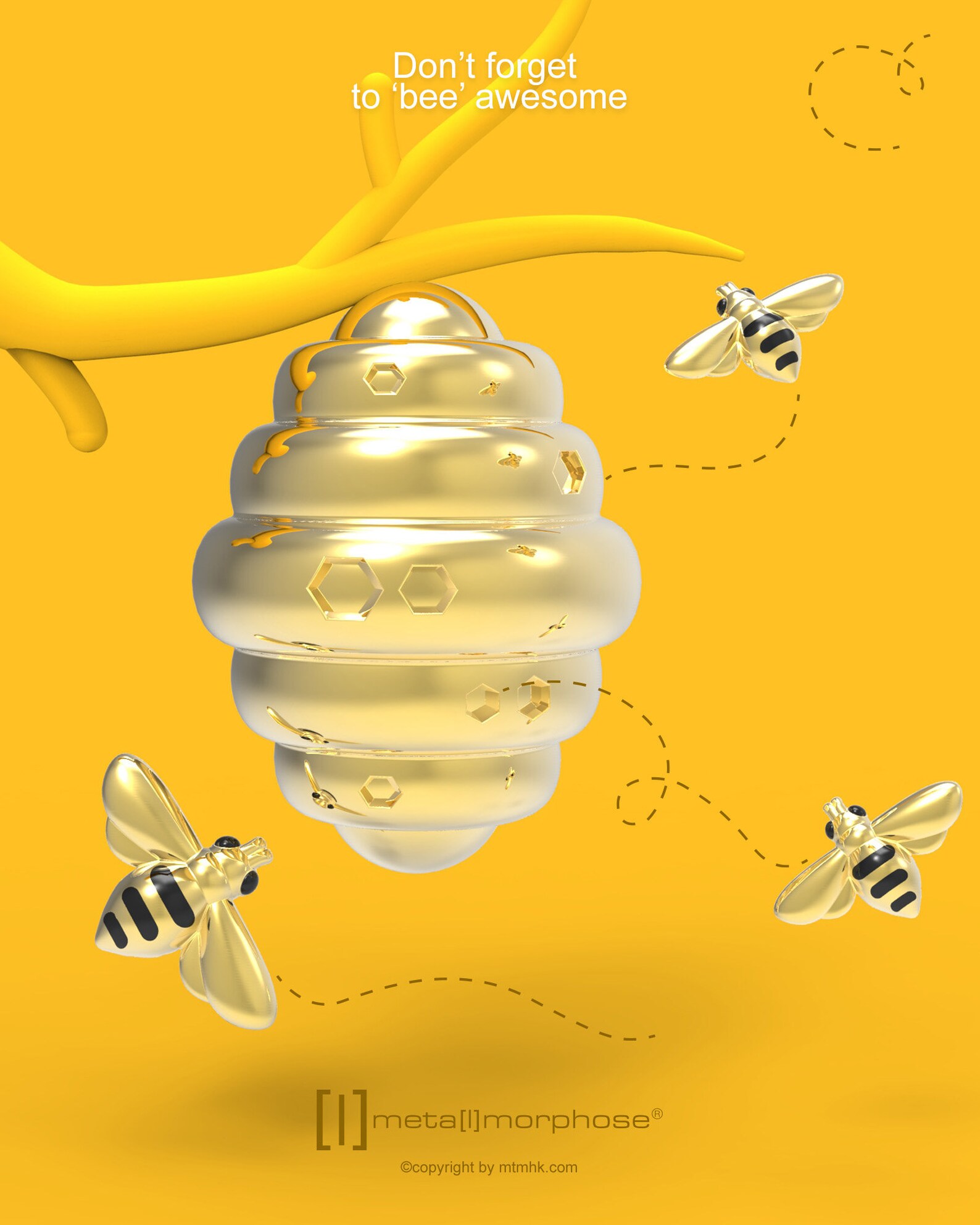 Metalmorphose 3D Honey Bee Keychain - Etsy