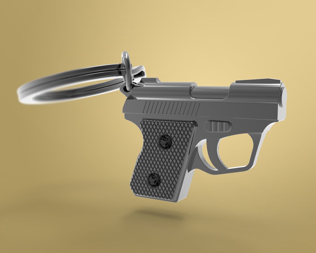 Metalmorphose 3D Gangsta pistol Keychain - Etsy