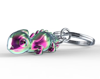 Chameleon Salamander Vinyl Keychain Key Fob Backpack Charm Zipper Pull ...