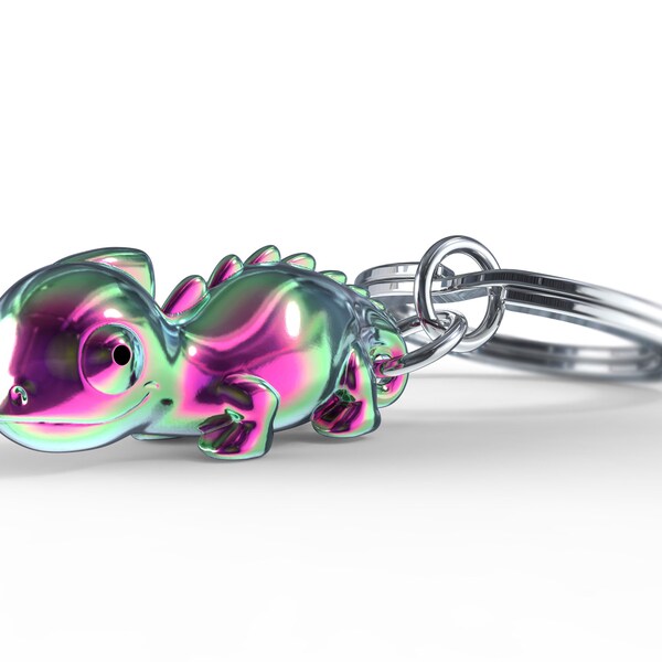 Chameleon Keychain - Etsy