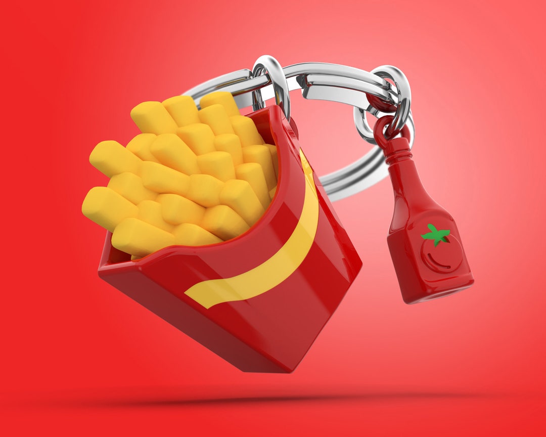 Metalmorphose 3D FRENCH FRIES & KETCHUP Keychain - Etsy