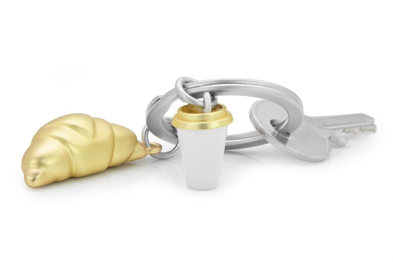 Metalmorphose 3D CROISSANT & COFFEE KEYRING - Etsy